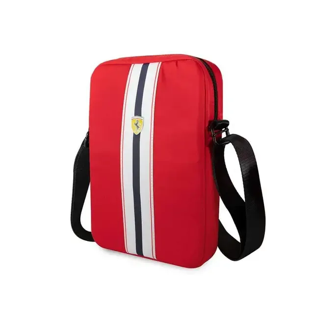 Ferrari Pista Nylon Metal Logo On Track Tablet Bag 10 - Red - natelo
